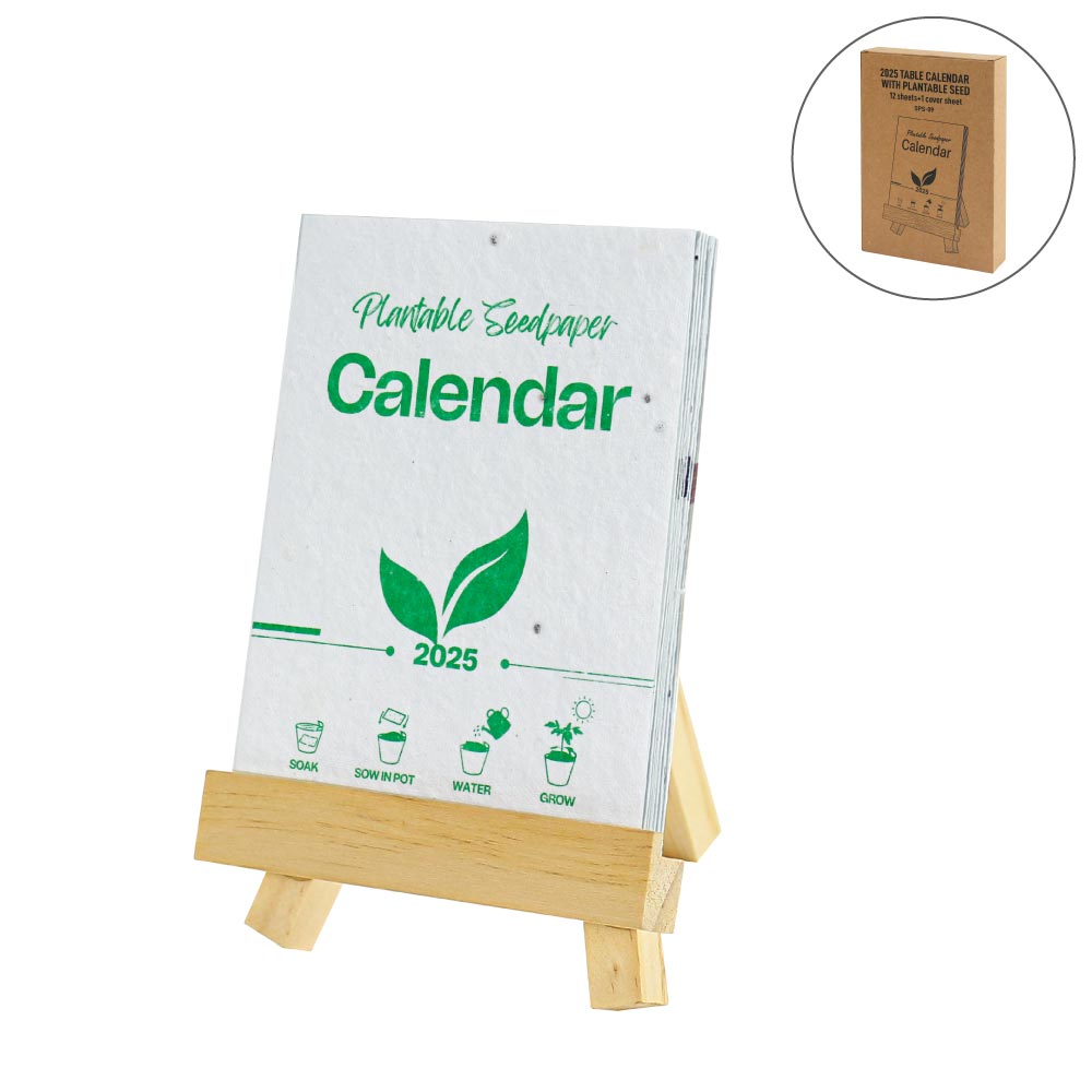 2025 Table Calendars with Plantable Seeds - Promotional Gift Preparing LLC