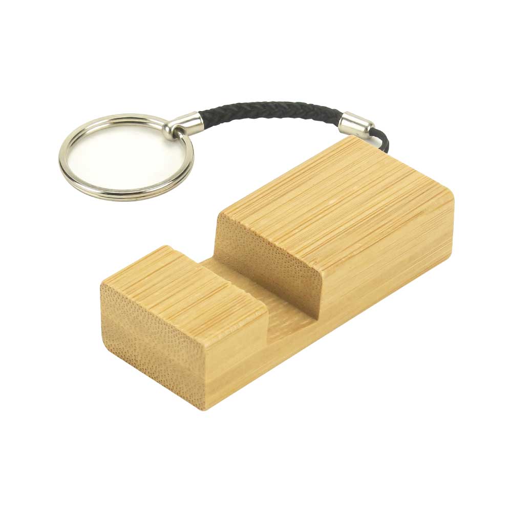 Bamboo Phone Stand Keychain - Promotional Gift Preparing LLC