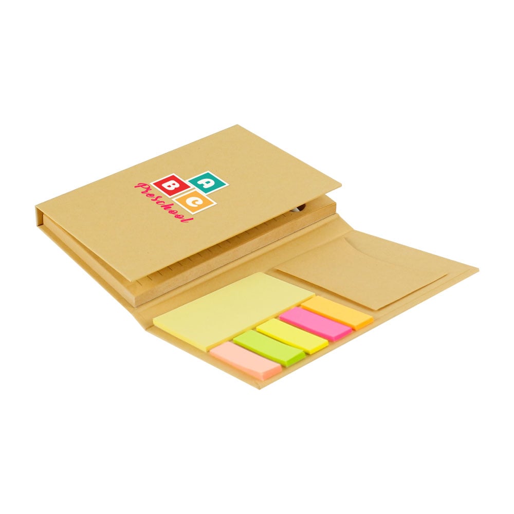 Tri-Fold Notepad with Sticky Notes, Pen, Card Slot and Ruler | Tezkargift