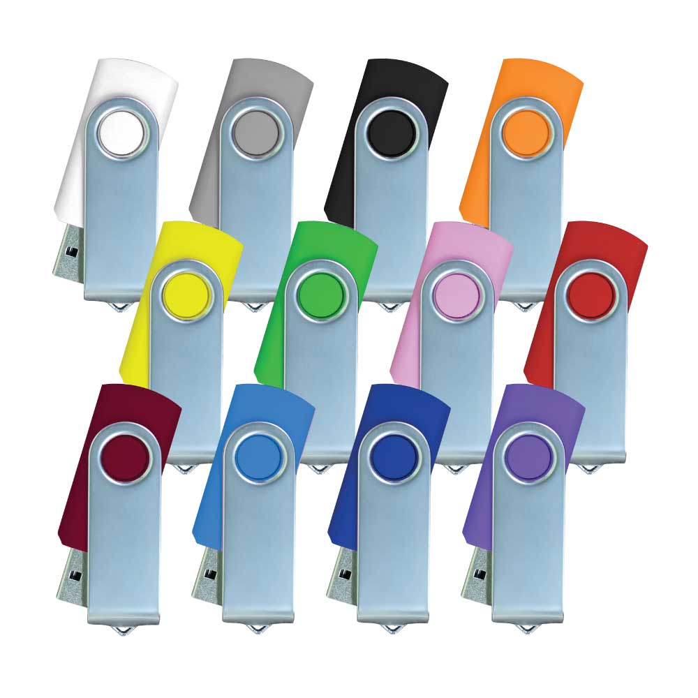 Silver Swivel USB Flash Drives - Promotional Gift Preparing LLC