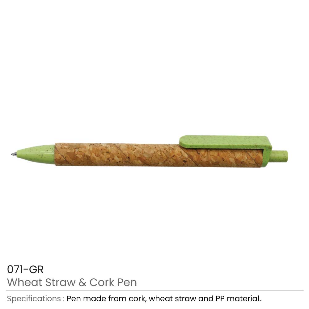 Wheat Straw and Cork Pens - Promotional Gift Preparing LLC