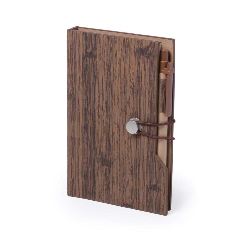 Wood Design Notebook with Sticky Note and Pen - Promotional Gift ...