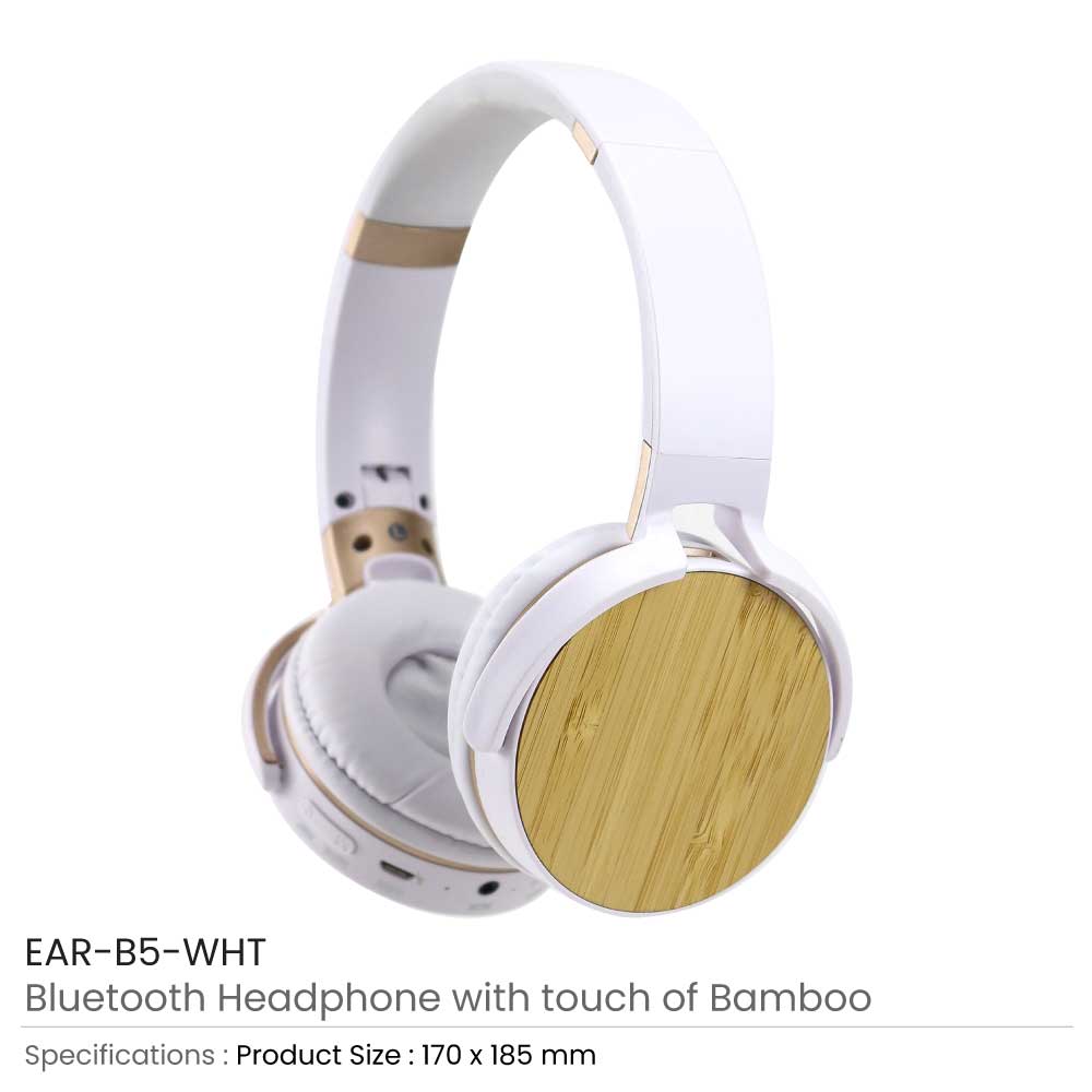 Bluetooth Headphone with Bamboo Touch - Promotional Gift Preparing LLC