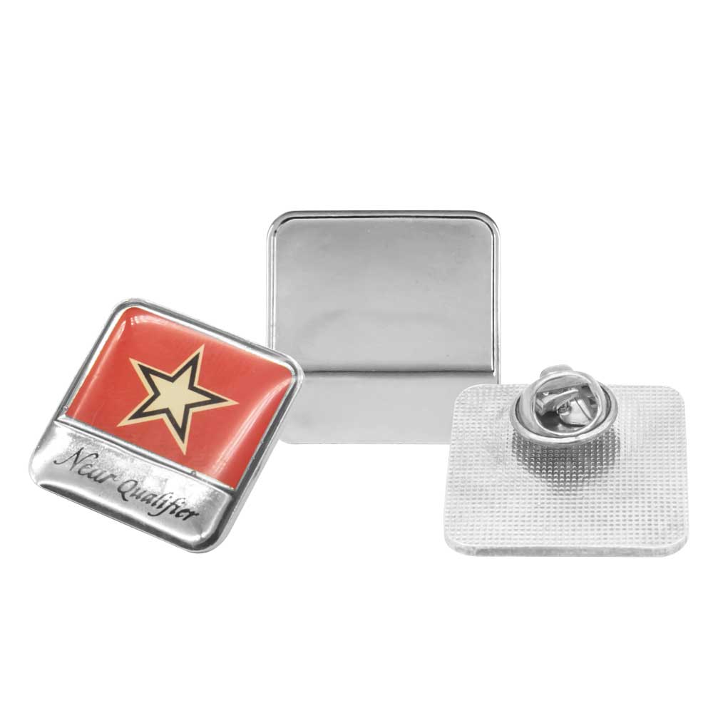 Square Metal Badges with Butterfly Clutch - Promotional Gift Preparing LLC