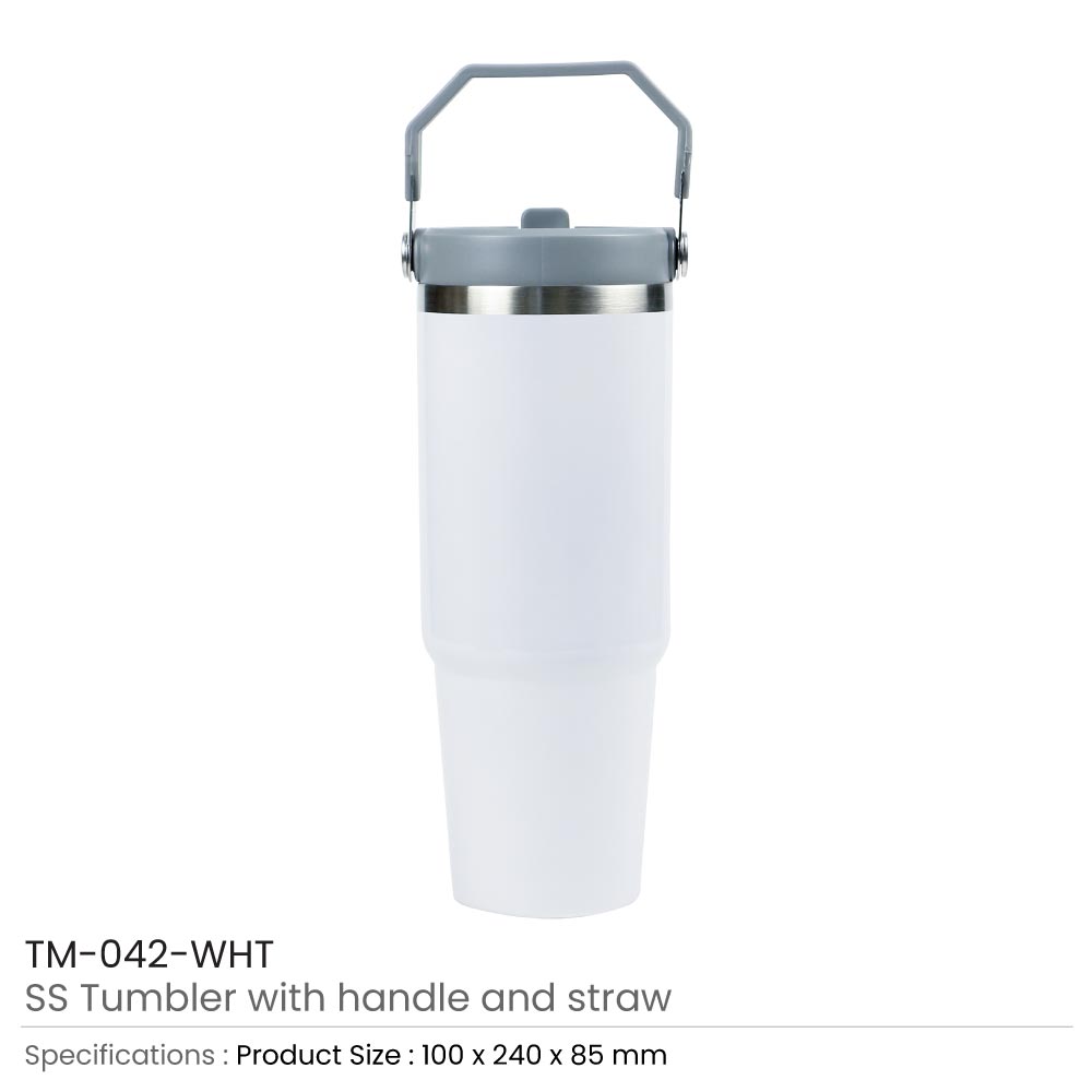 Tumbler with Handle and Straw SS Double Wall 900ml - Promotional Gift ...