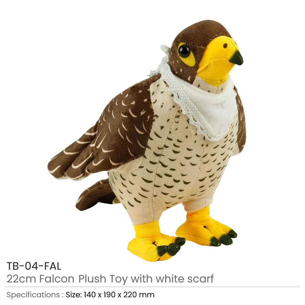 Falcon Plush Toys with White Scarf for Branding 22 cm | Tezkargift