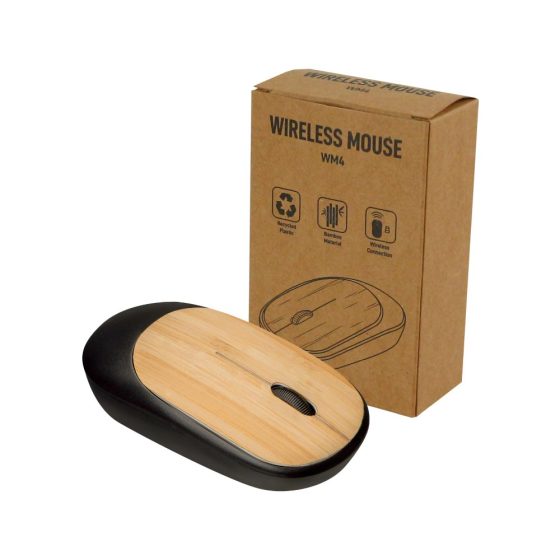 Bamboo Wireless Mouse in Black Color | Corporate Gifts Dubai ...