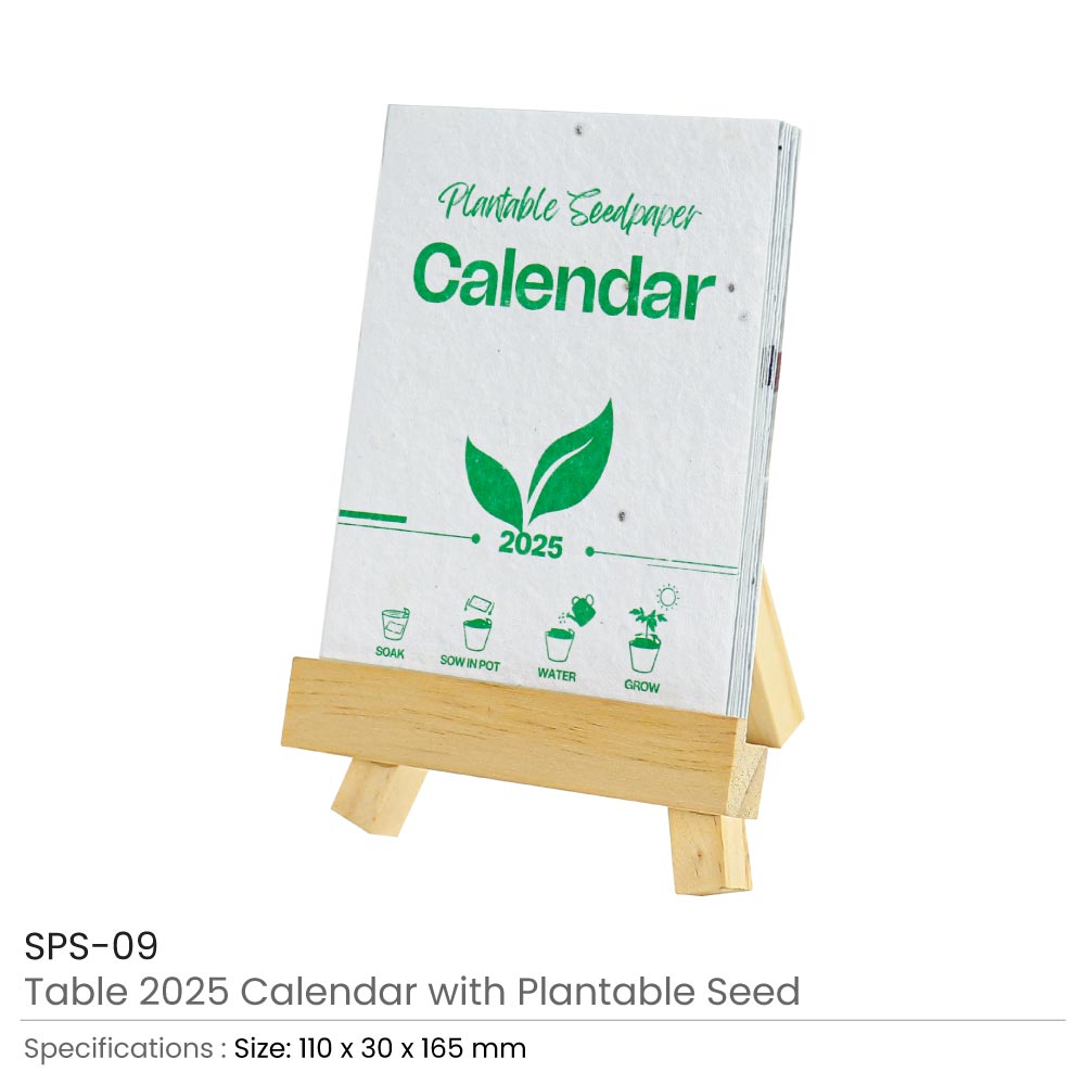 2025 Table Calendars with Plantable Seeds - Promotional Gift Preparing LLC