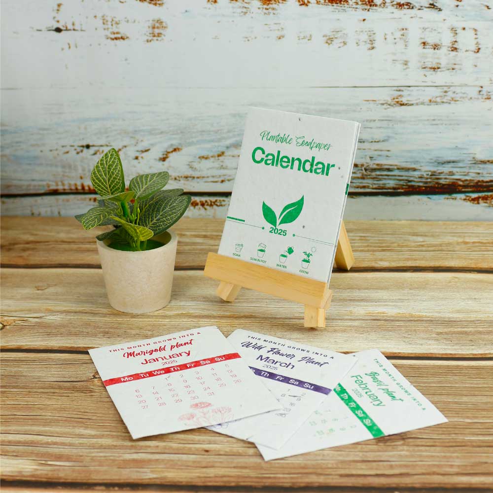 2025 Table Calendars with Plantable Seeds - Promotional Gift Preparing LLC