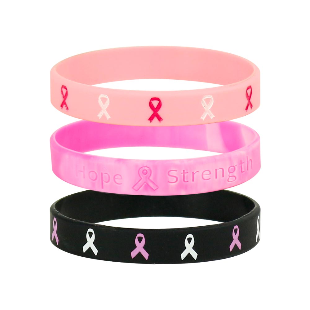 Breast Cancer Awareness Wristbands with Logo - Promotional Gift ...