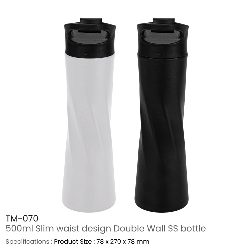 Double Wall SS Bottles Slim Waist Design 500 ml - Corporate Gifts Dubai ...