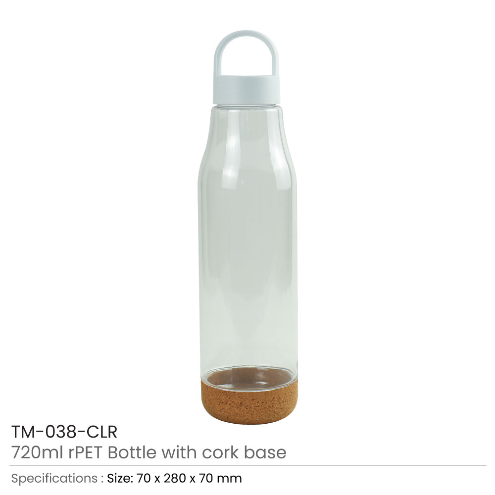 rPET Bottles with Cork Base, Twist-off Lid, Handle, 720ml - Corporate ...