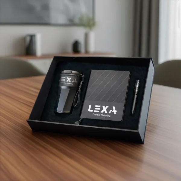 Premium Corporate Gift Sets in Black Magnetic Closure Gift Box ...